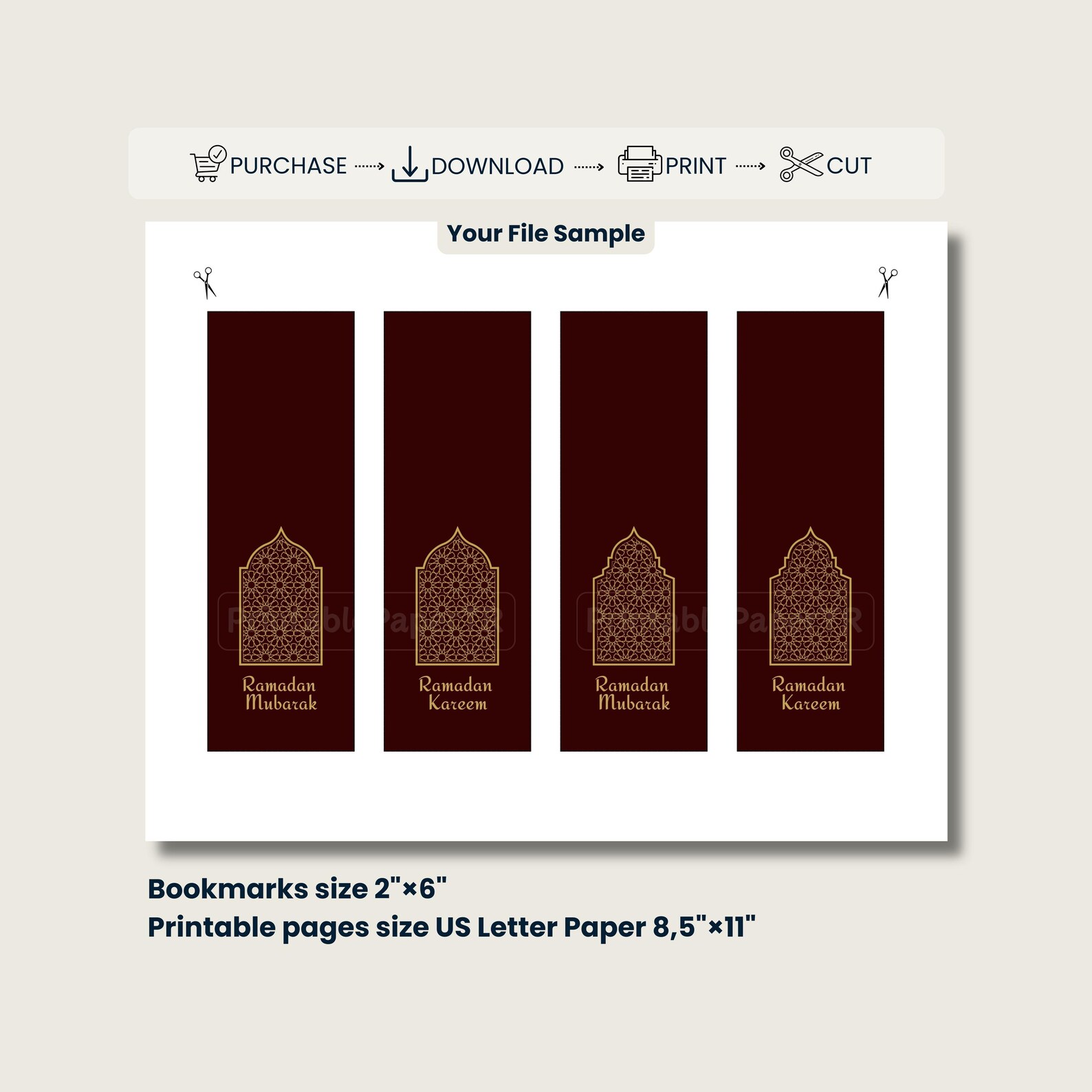6 Printable Ramadan Bookmark Set | Islamic Bookmark | Ramadan Bookmark ...