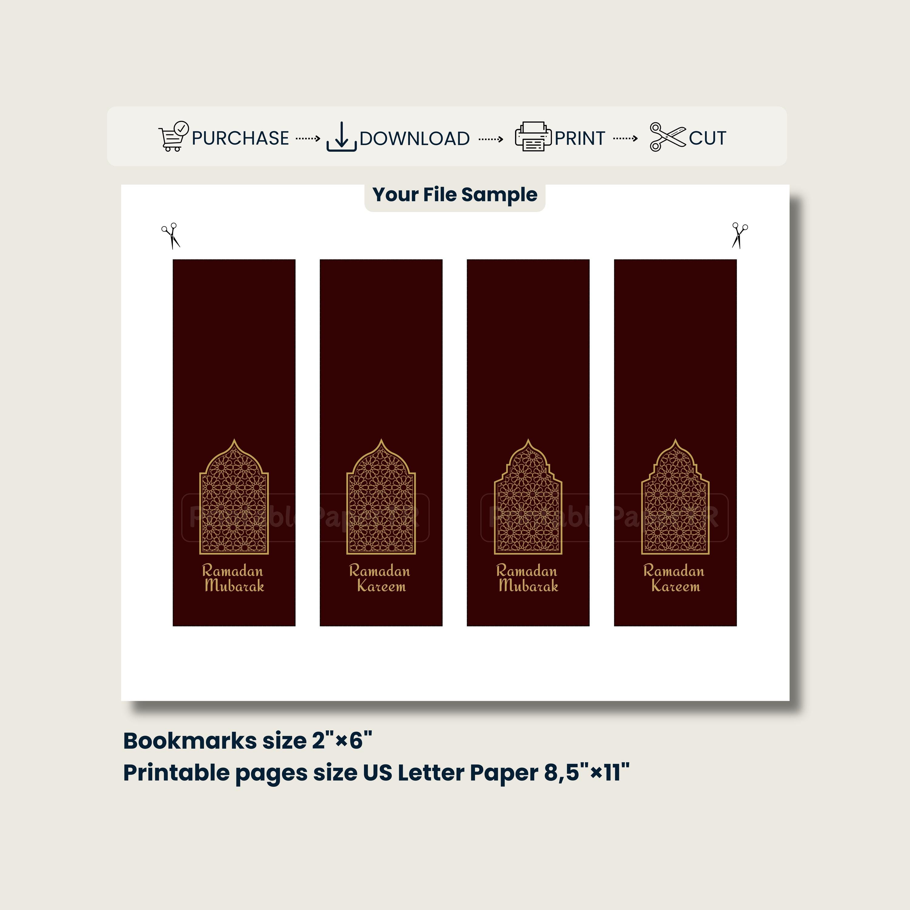 6 Printable Ramadan Bookmark Set | Islamic Bookmark | Ramadan Bookmark ...