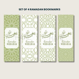 4 Printable Ramadan Bookmark Set | Islamic Bookmark | Ramadan Bookmark ...