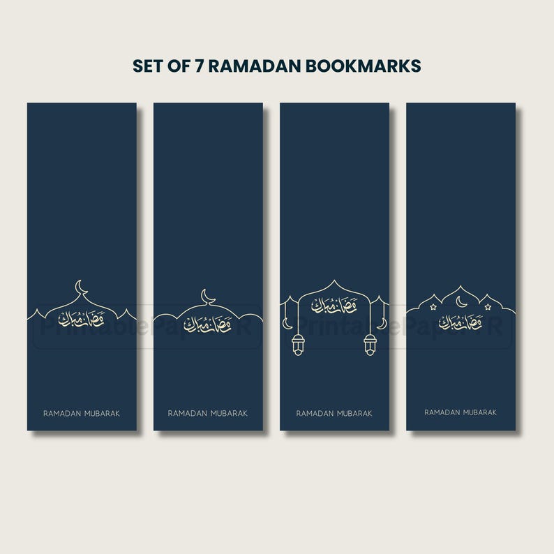 7 Printable Ramadan Bookmark Set | Islamic Bookmark | Ramadan Bookmark ...