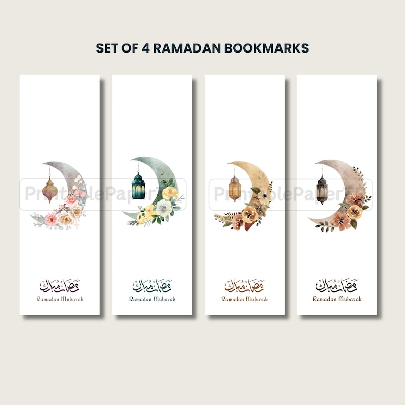 4 Printable Ramadan Bookmark Set | Islamic Bookmark | Ramadan Bookmark ...