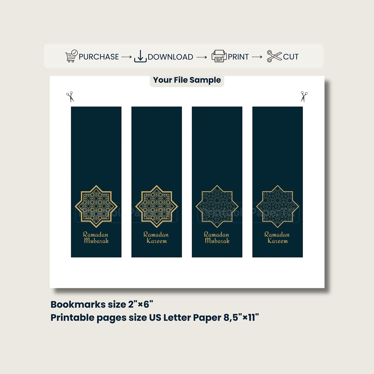 6 Printable Ramadan Bookmark Set Islamic Bookmark Ramadan Bookmark ...