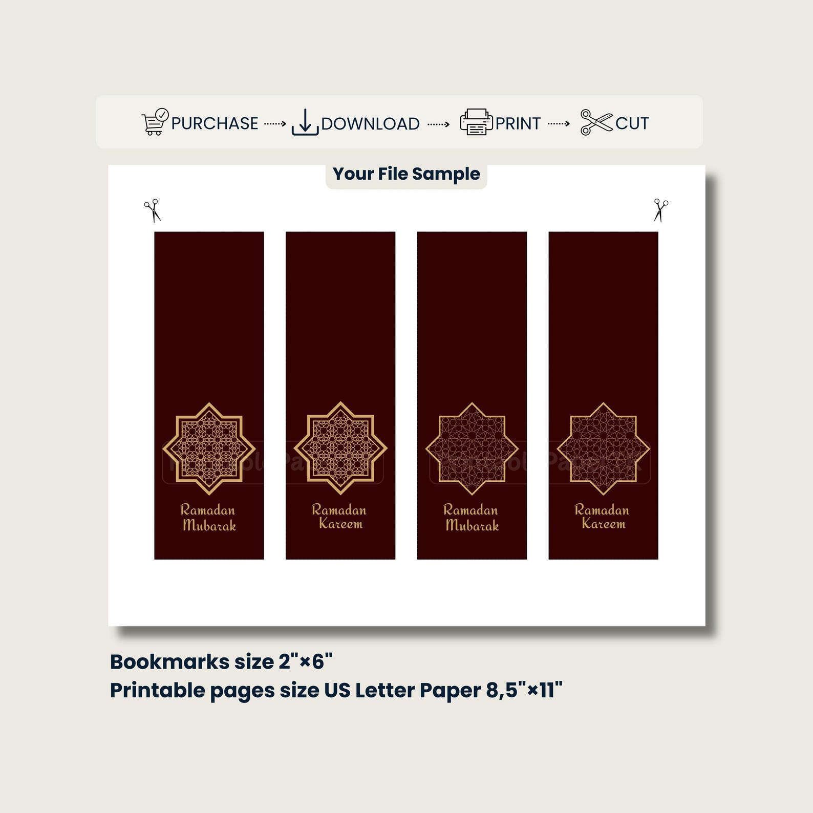 6 Printable Ramadan Bookmark Set | Islamic Bookmark | Ramadan Bookmark ...