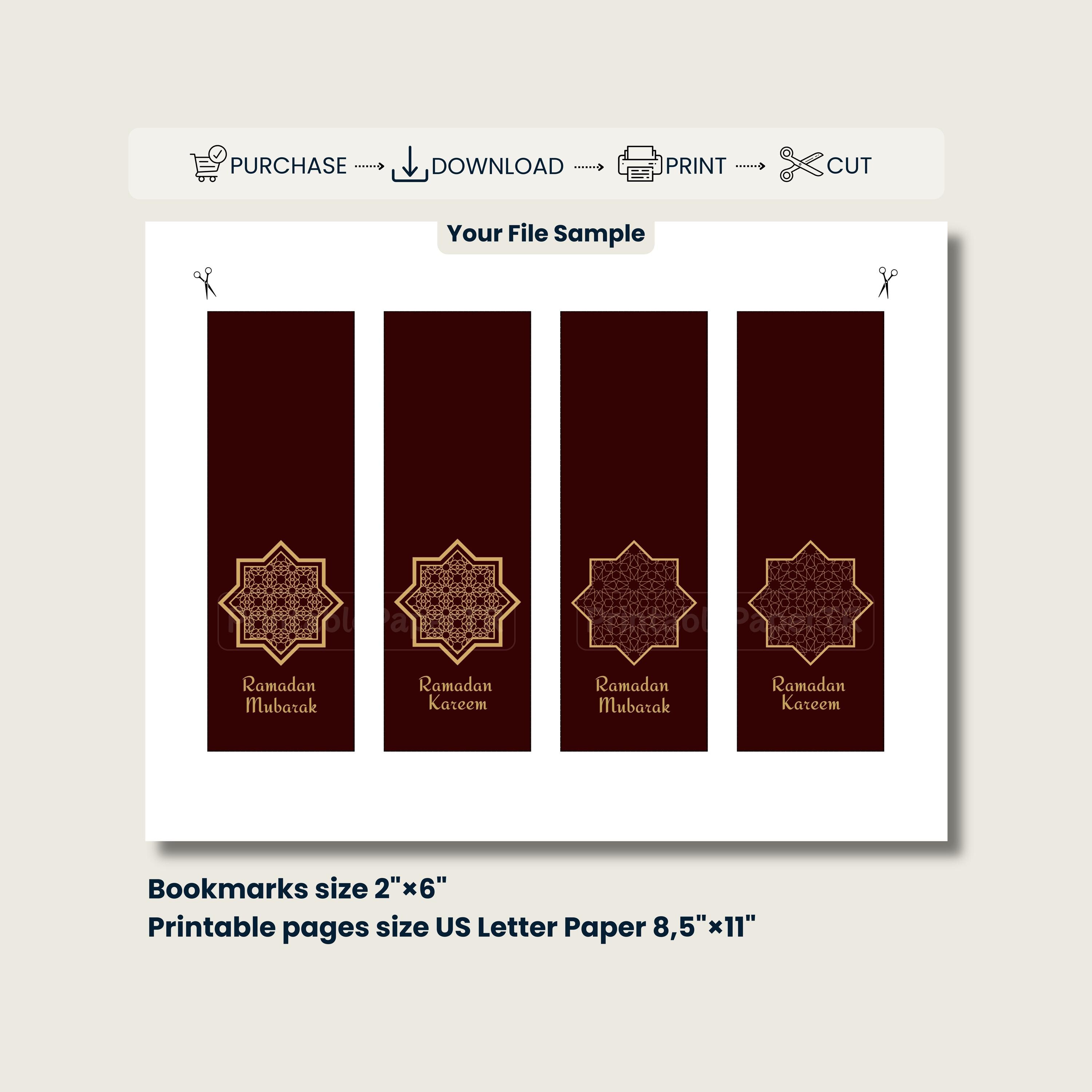 6 Printable Ramadan Bookmark Set | Islamic Bookmark | Ramadan Bookmark ...
