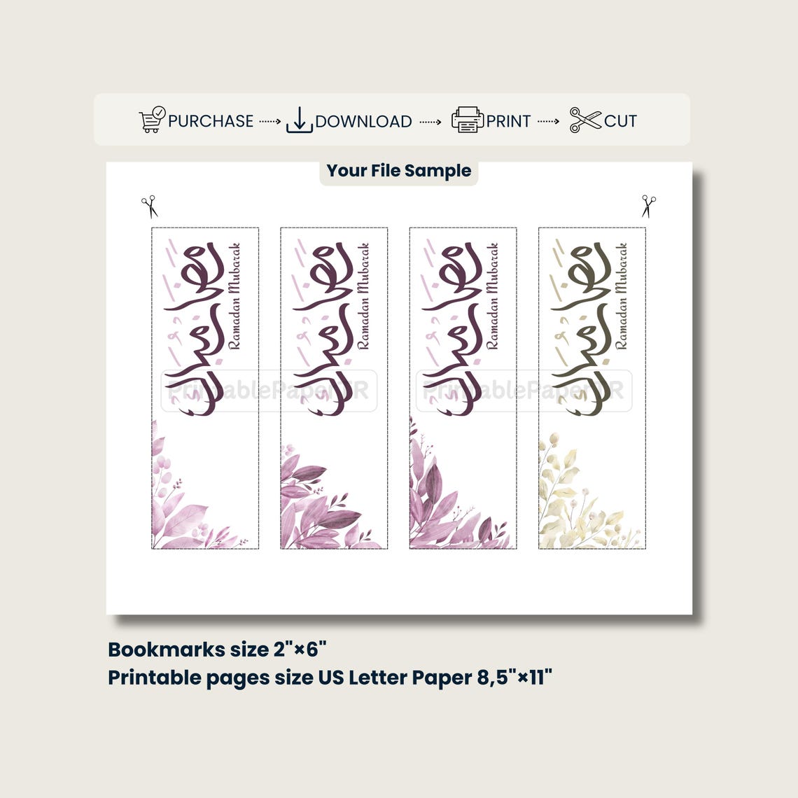 12 Printable Ramadan Bookmark Set | Islamic Bookmark | Ramadan Bookmark ...