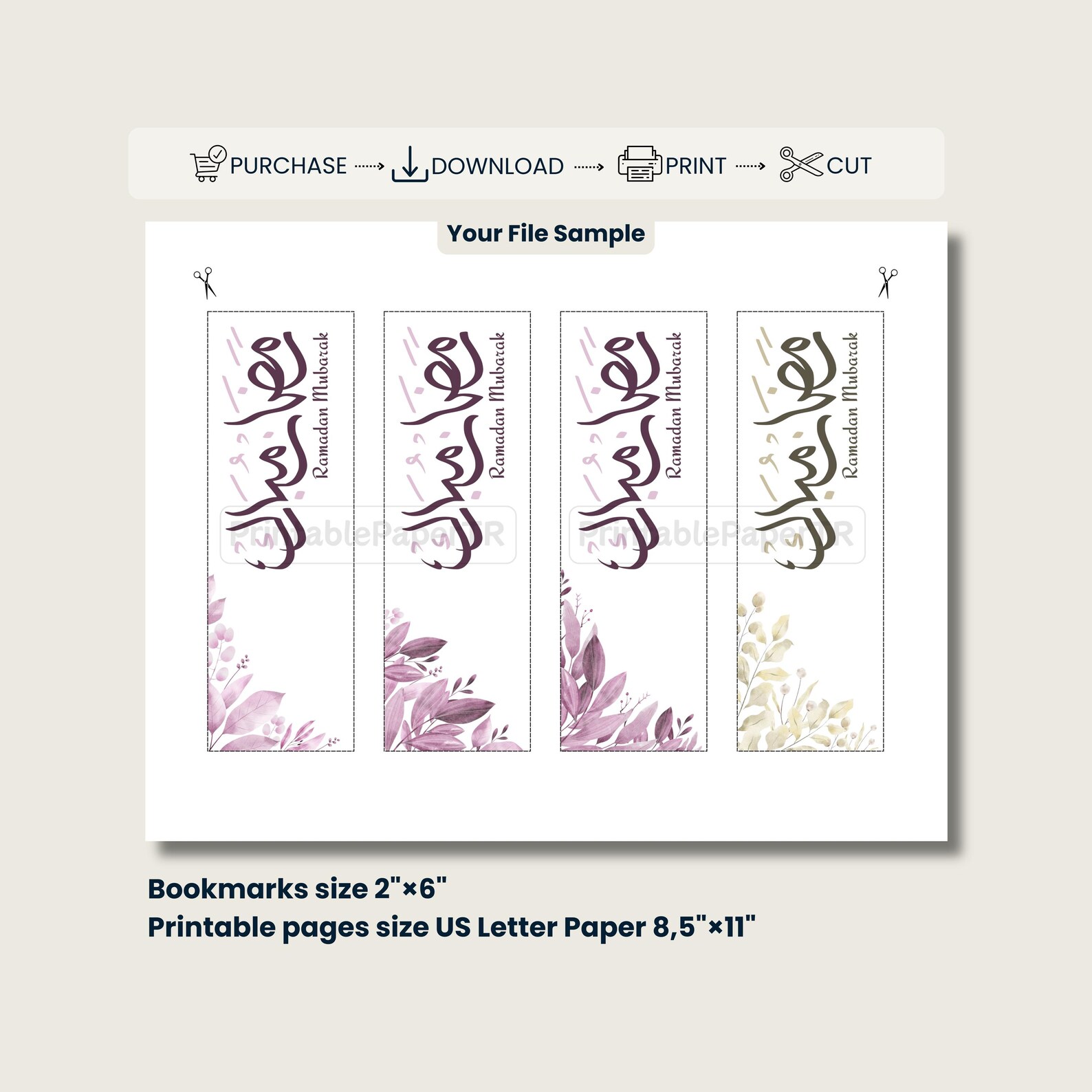 12 Printable Ramadan Bookmark Set | Islamic Bookmark | Ramadan Bookmark ...