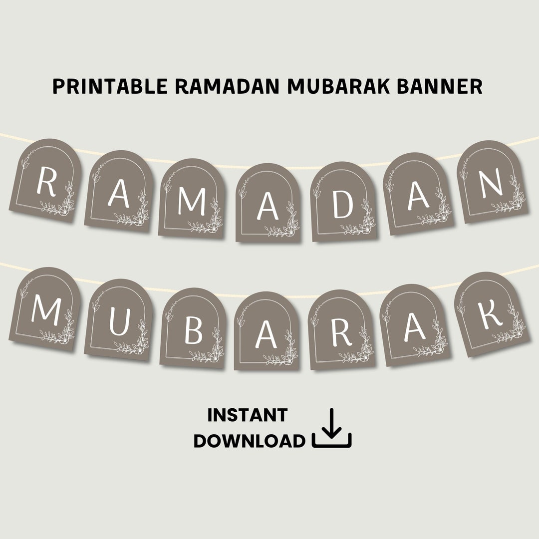 Printable Ramadan Mubarak Banner | Ramadan Decoration | Islamic Decor ...