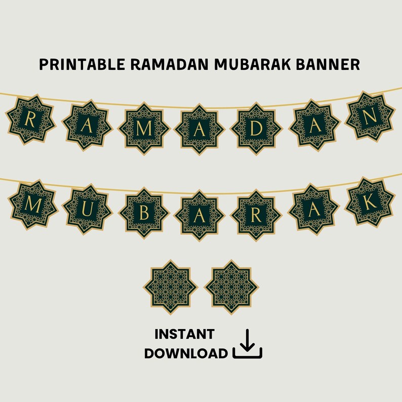 Printable Ramadan Mubarak Banner | Ramadan Decoration | Islamic Decor ...