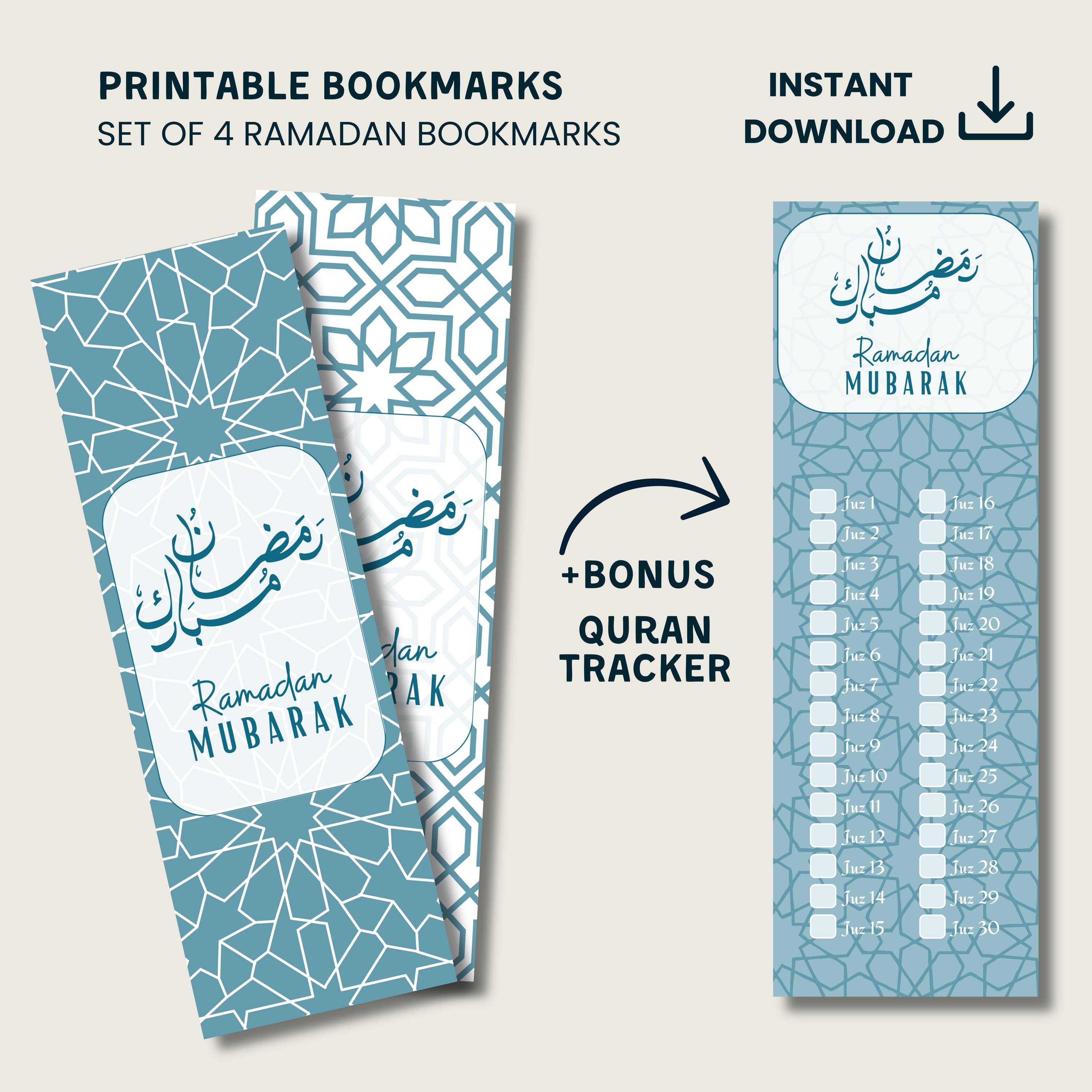 4 Printable Ramadan Bookmark Set | Islamic Bookmark | Ramadan Bookmark ...