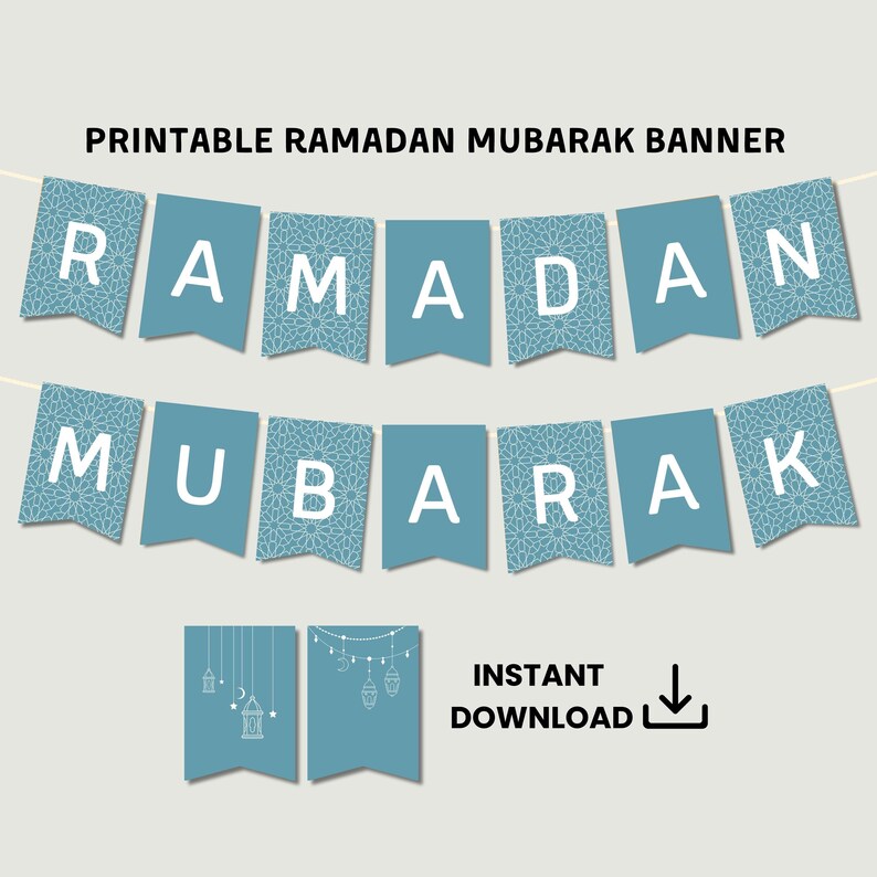 Printable Ramadan Mubarak Banner | Ramadan Decoration | Islamic Decor ...