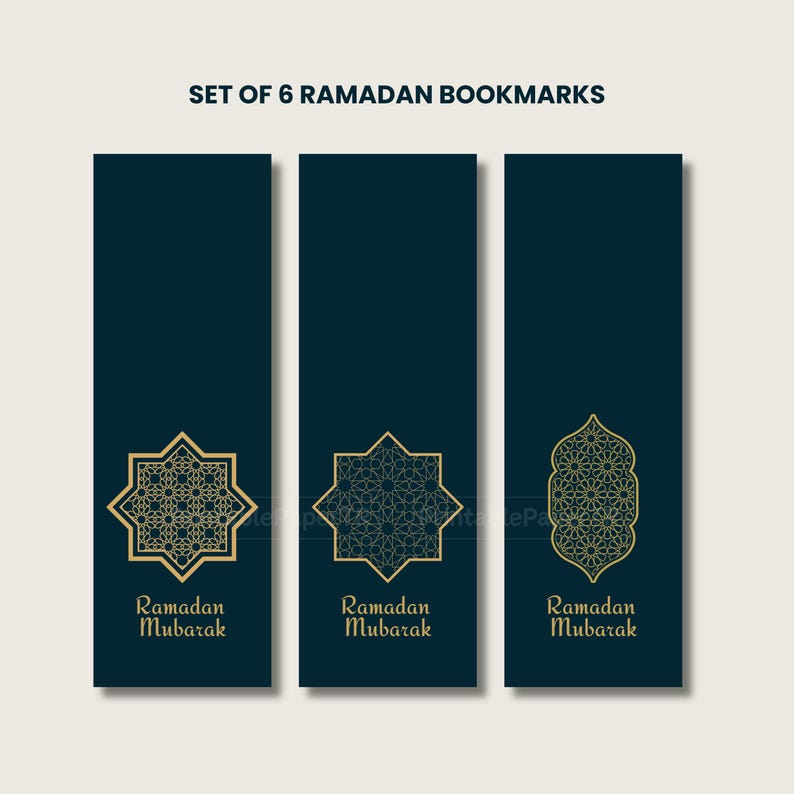 6 Printable Ramadan Bookmark Set Islamic Bookmark Ramadan Bookmark ...