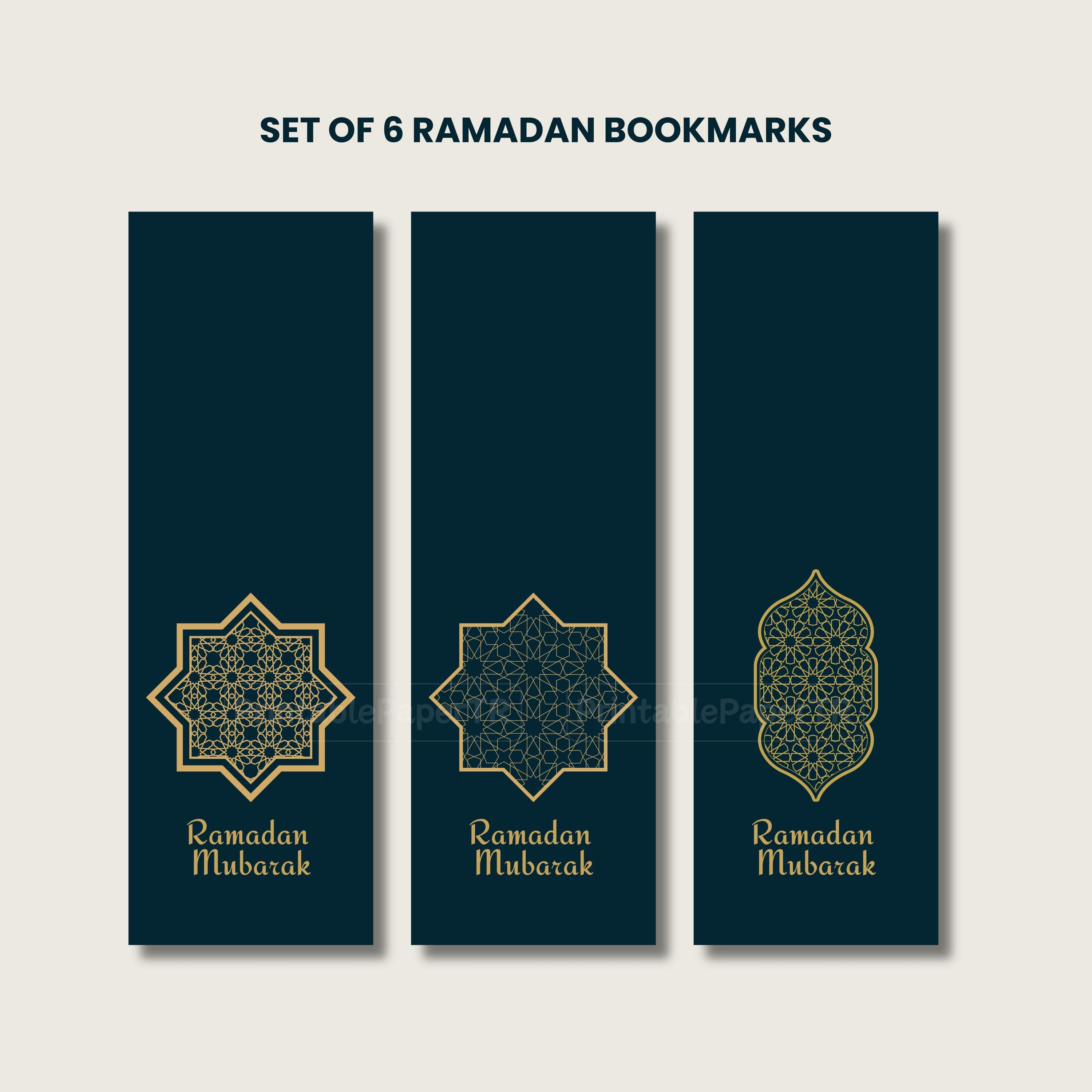 6 Printable Ramadan Bookmark Set Islamic Bookmark Ramadan Bookmark ...