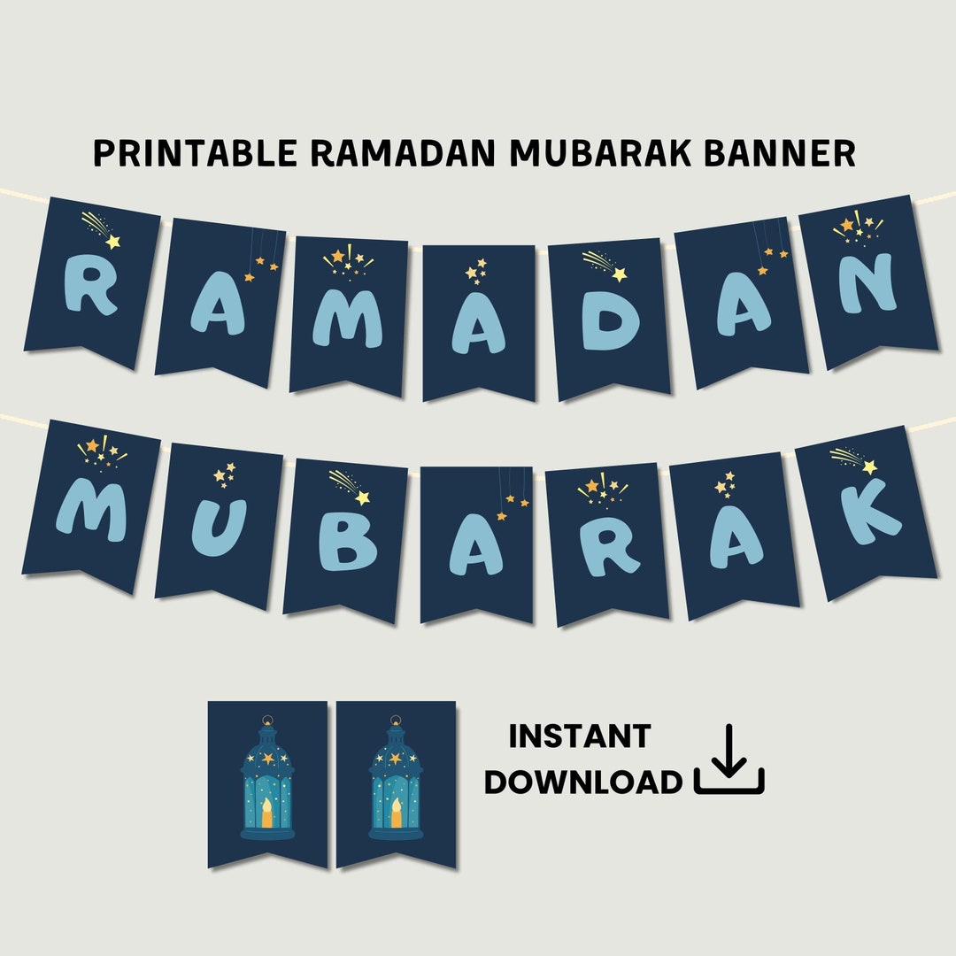 Printable Ramadan Mubarak Banner for Kids Ramadan Decoration Islamic ...