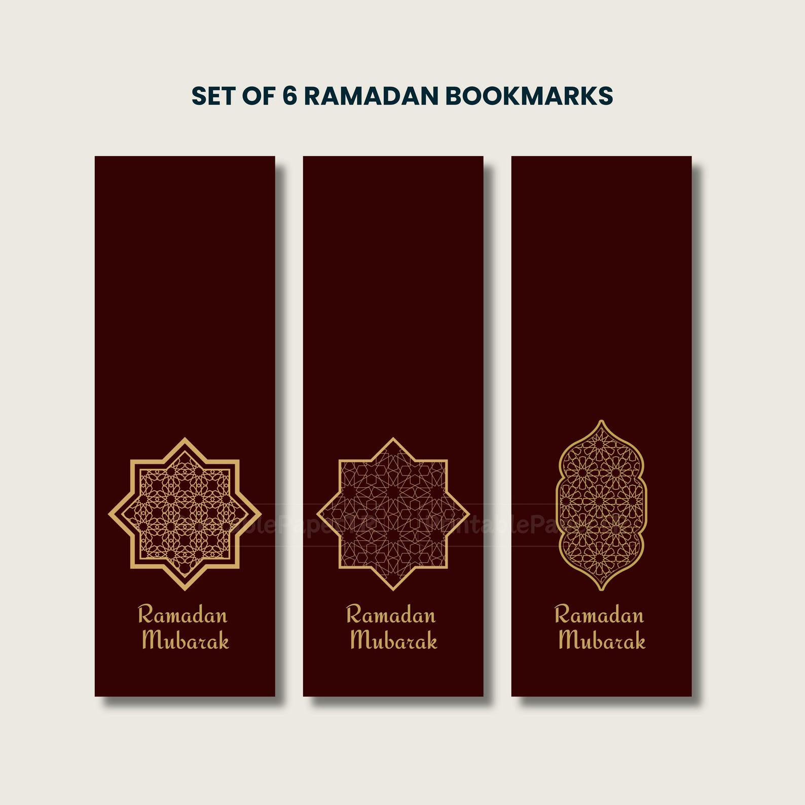 6 Printable Ramadan Bookmark Set | Islamic Bookmark | Ramadan Bookmark ...