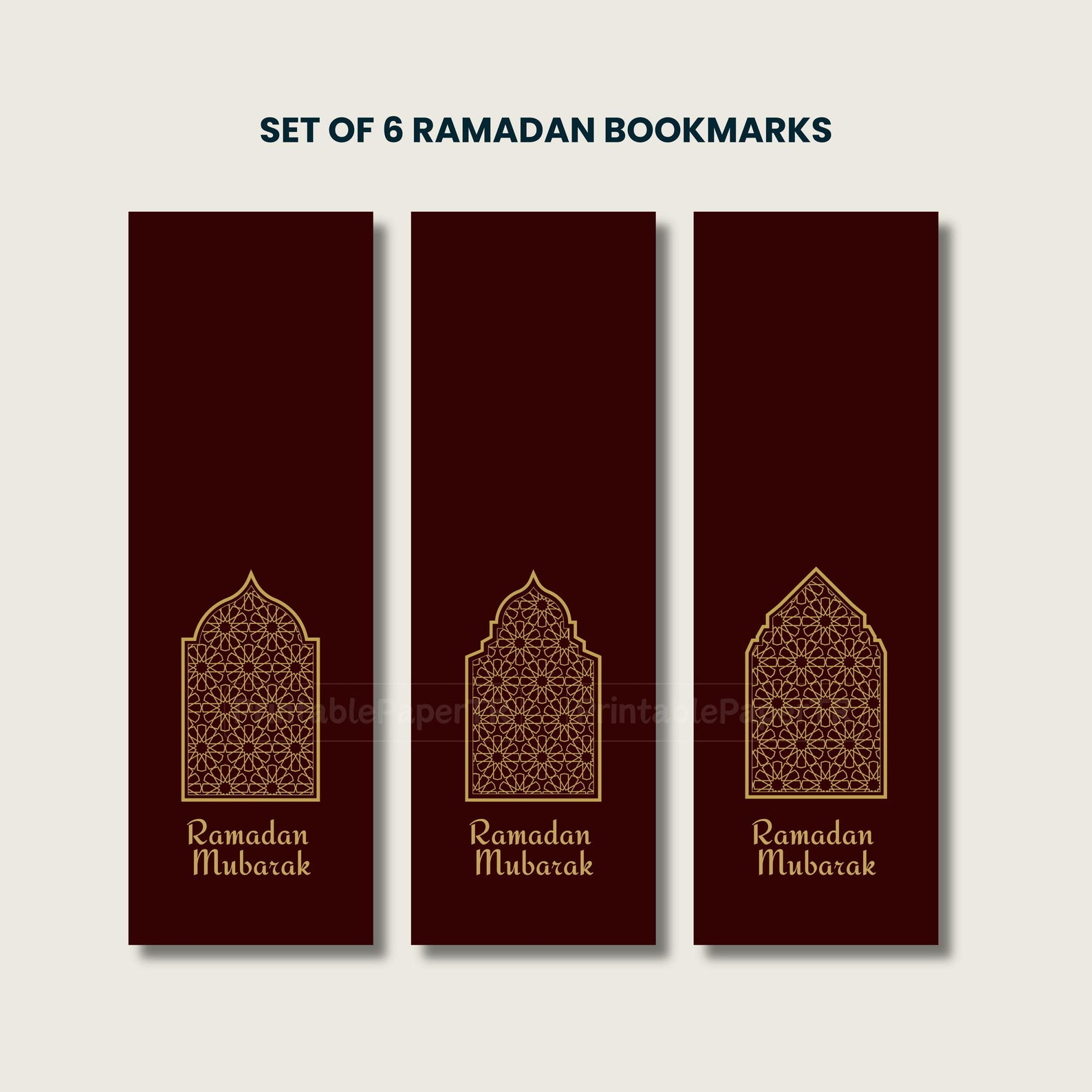 6 Printable Ramadan Bookmark Set | Islamic Bookmark | Ramadan Bookmark ...