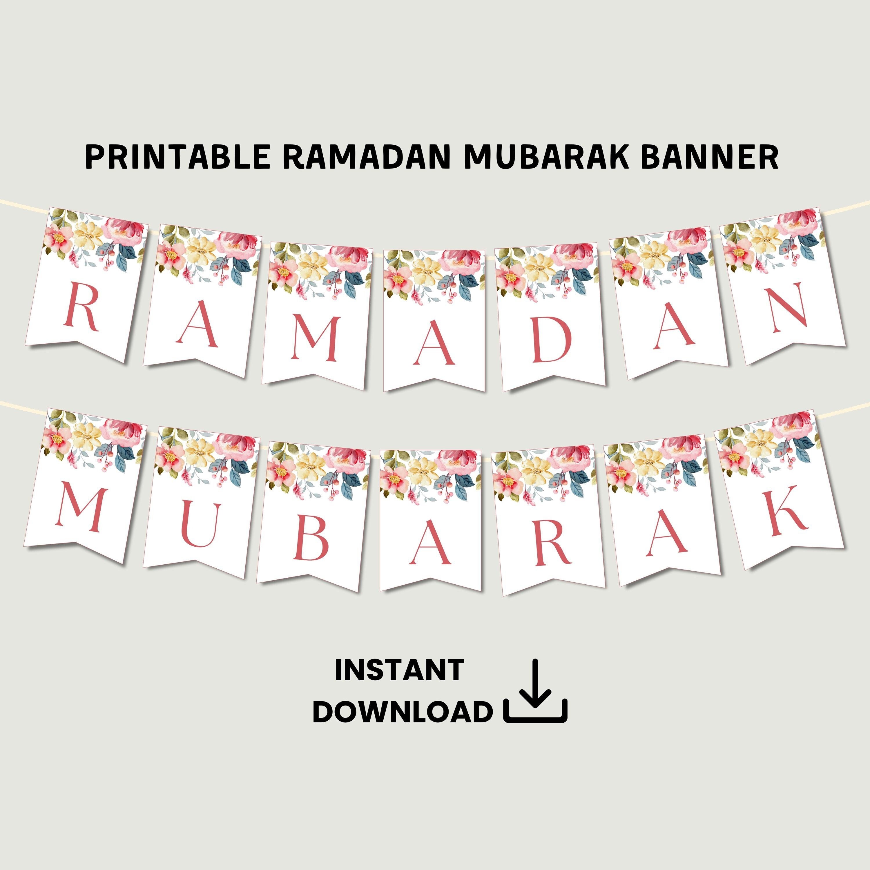 Printable Ramadan Mubarak Banner | Ramadan Decoration | Islamic Decor ...