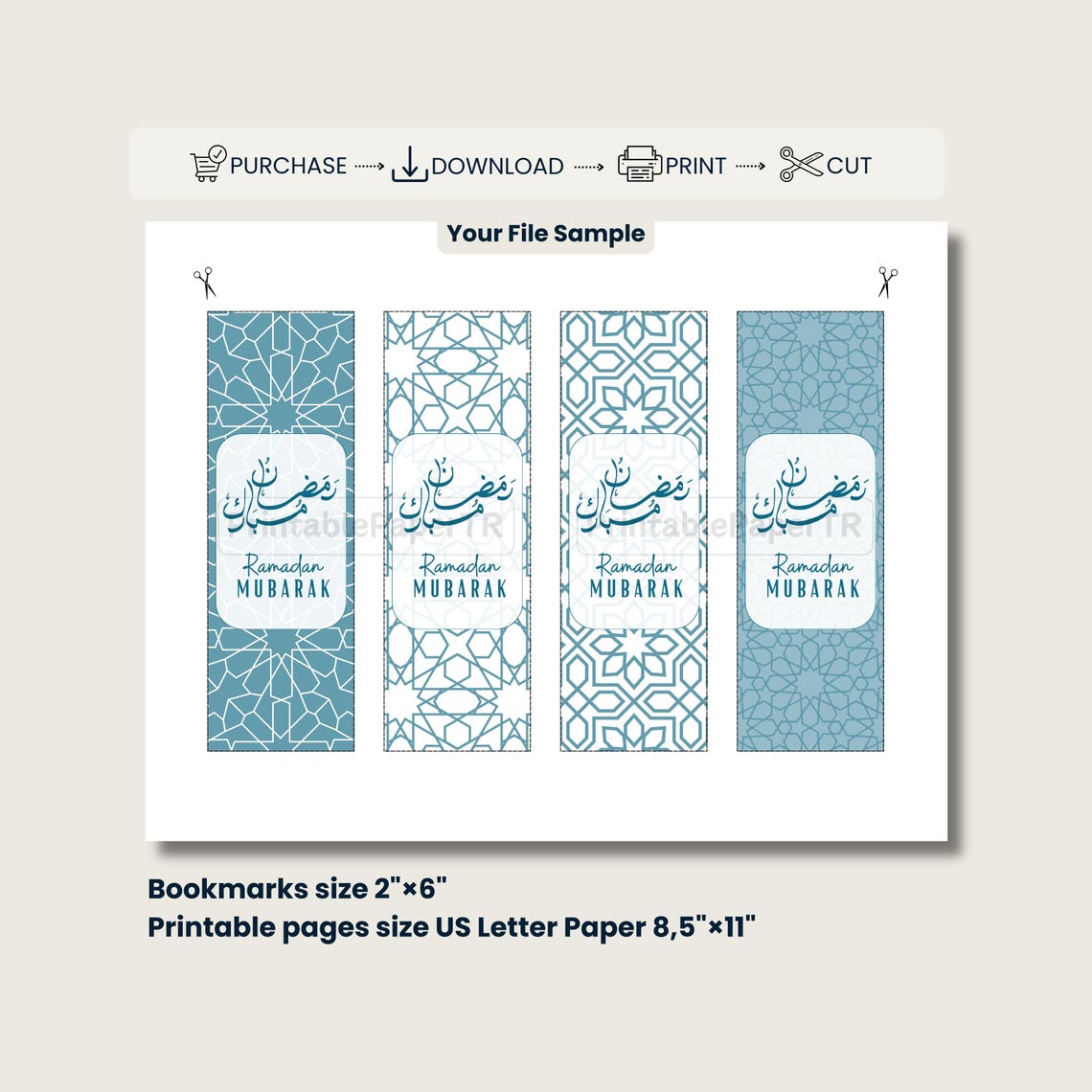 4 Printable Ramadan Bookmark Set Islamic Bookmark Ramadan Bookmark ...