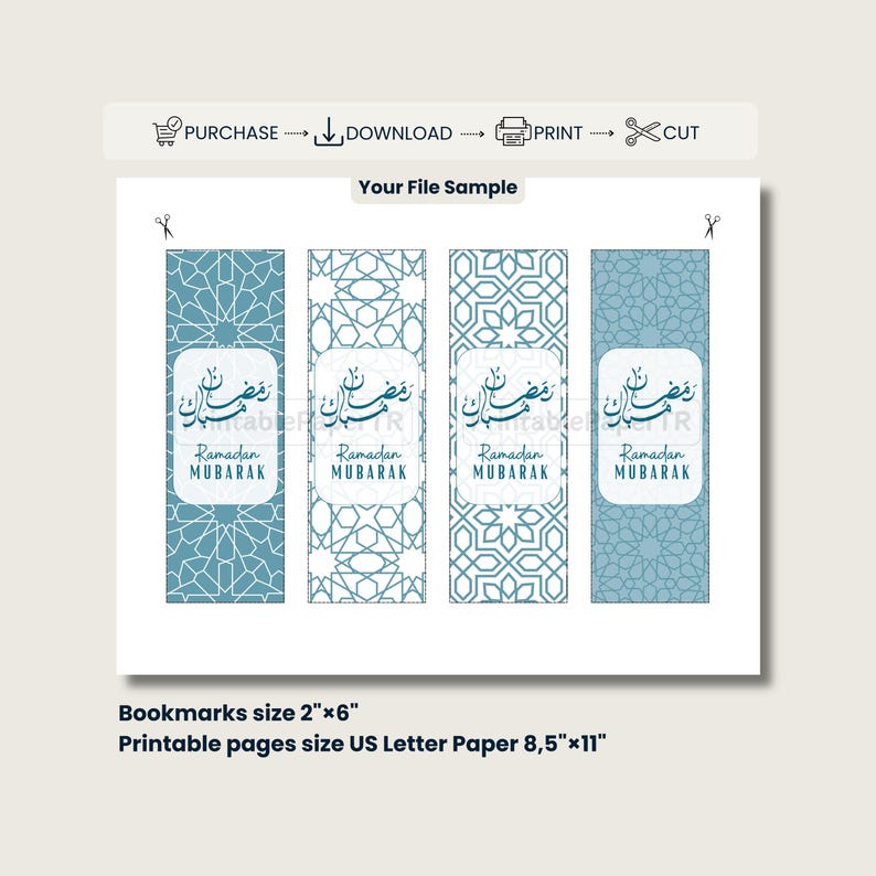4 Printable Ramadan Bookmark Set Islamic Bookmark Ramadan Bookmark ...