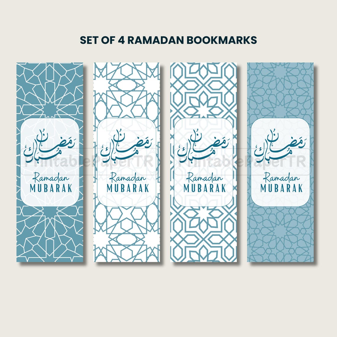 4 Printable Ramadan Bookmark Set Islamic Bookmark Ramadan Bookmark ...