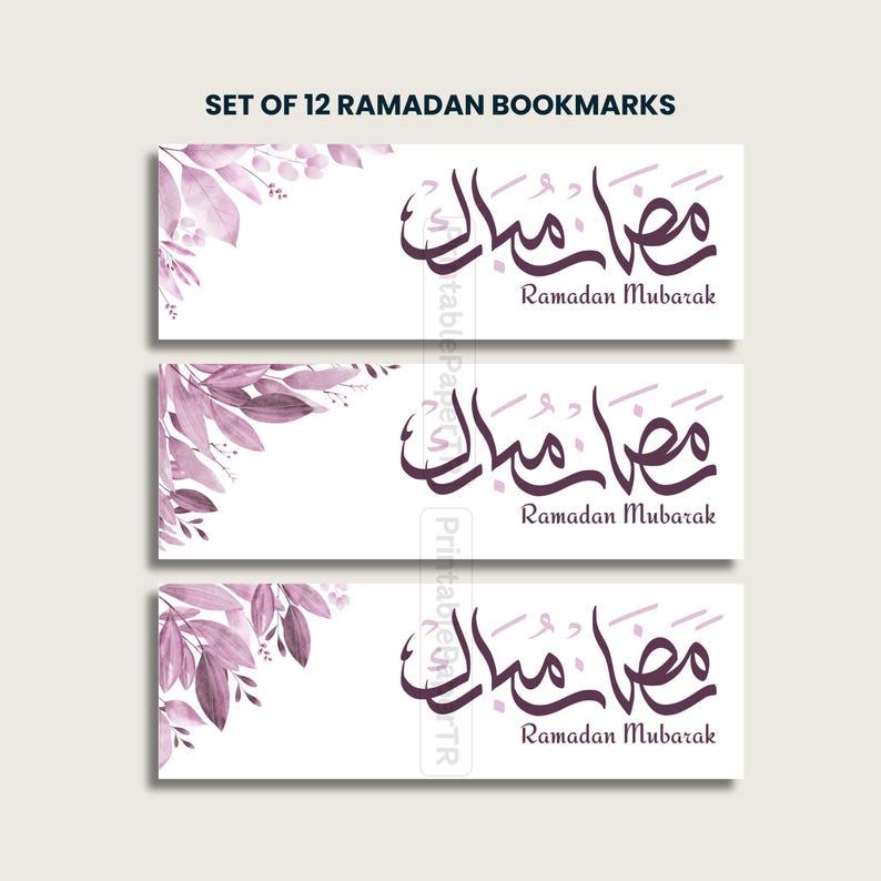 12 Printable Ramadan Bookmark Set | Islamic Bookmark | Ramadan Bookmark ...
