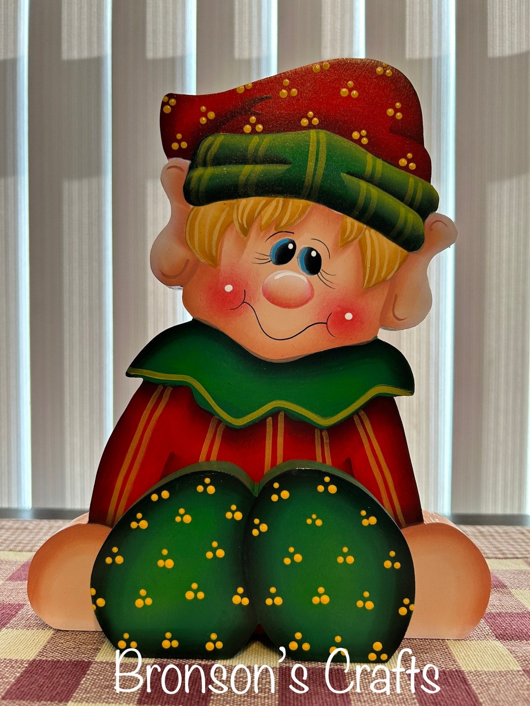Whimsical Christmas Elf With Blonde Hair Table Shelf Decoration Hand ...