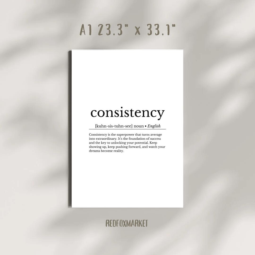 Consistency is Key: Motivational Success Poster for Home Office ...