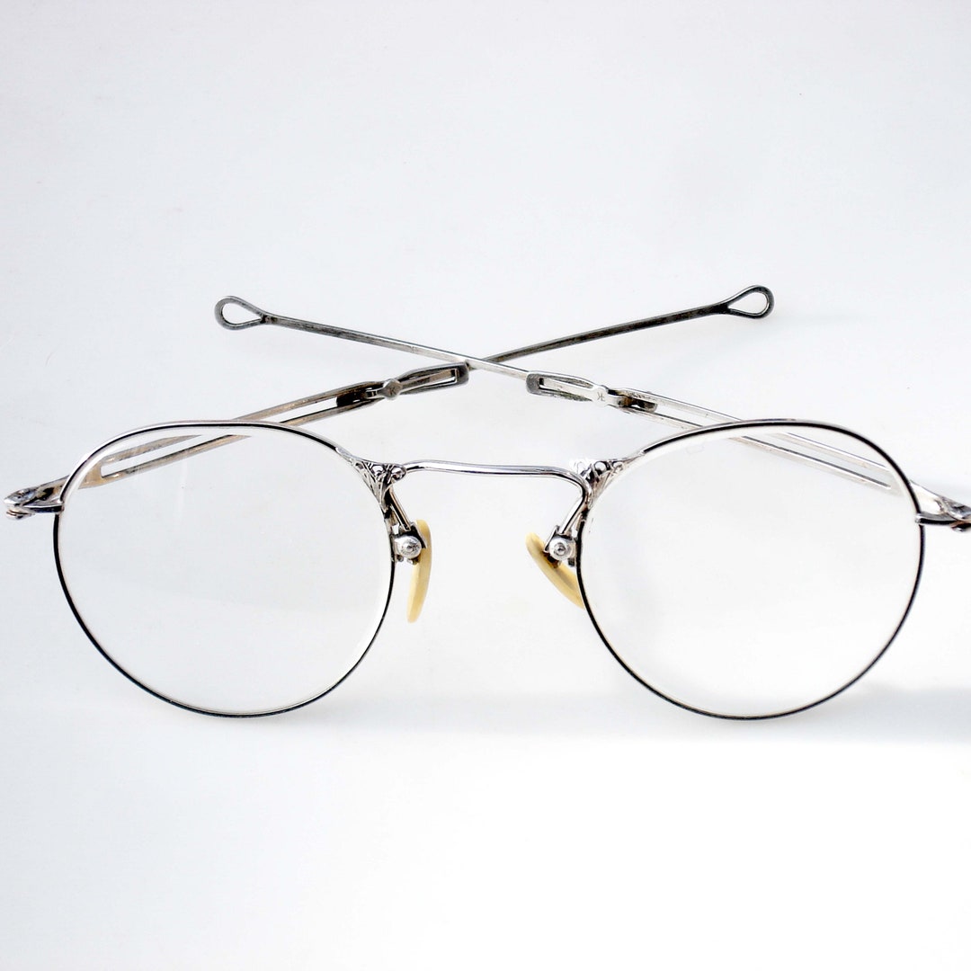 Art Deco Folding Spectacles White Gold Filled Finish Frank - Etsy
