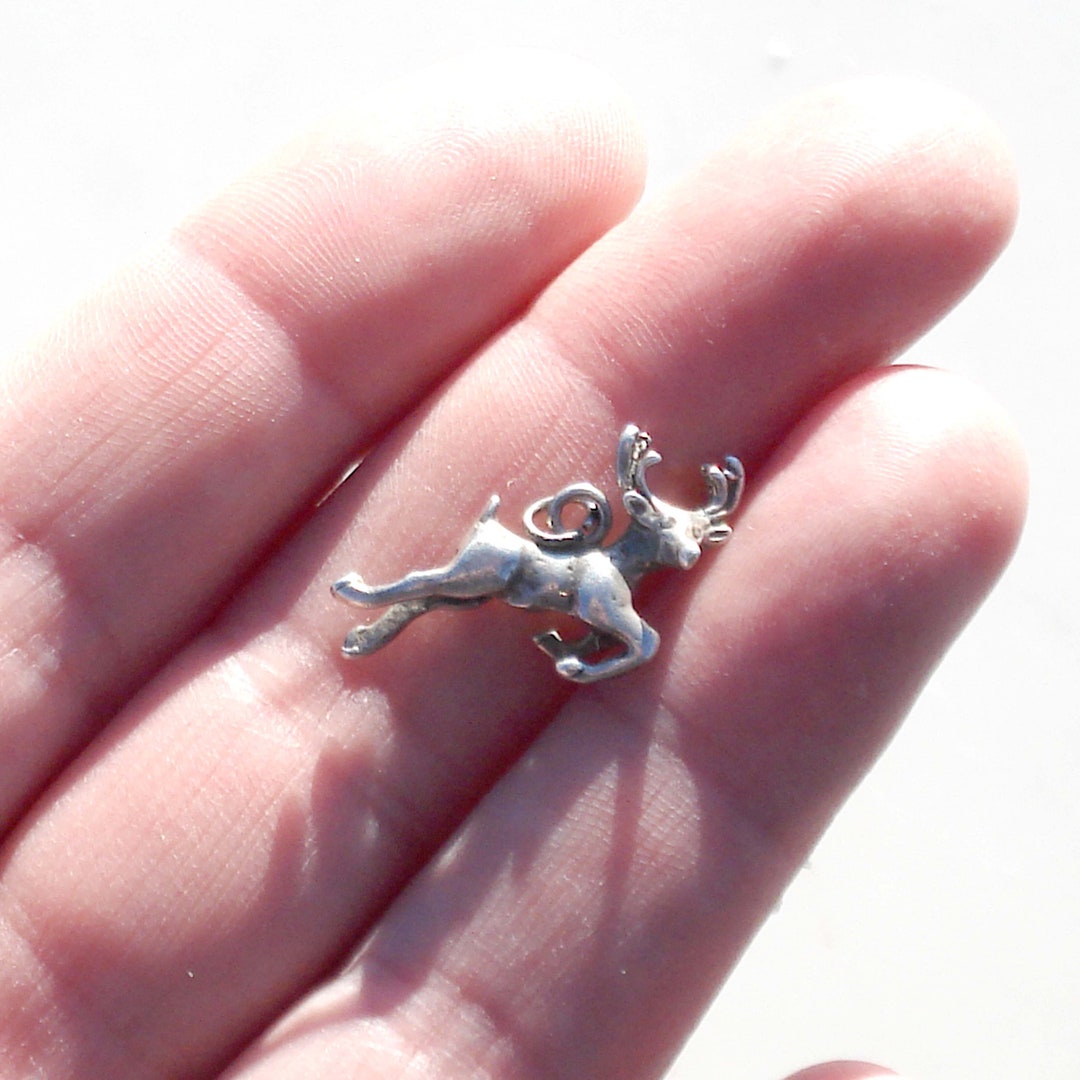 Vintage Sterling Deer or Stag Charm - Etsy