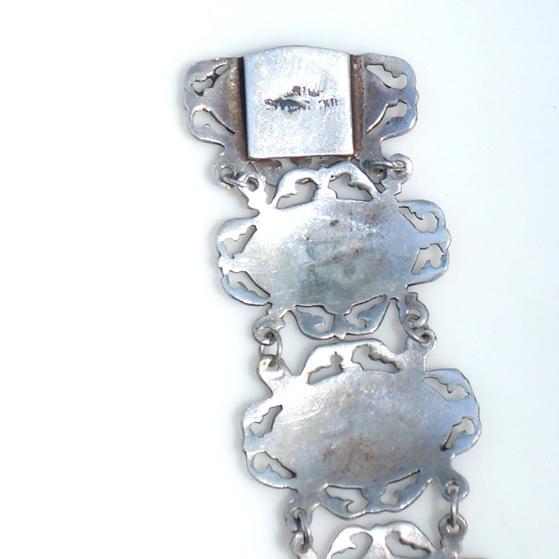 Vintage Siam Niello Sterling Silver Bracelet Fancy Hand Cut | Etsy Vintage Siam Niello Sterling Silver Bracelet Fancy Hand Cut | Etsy