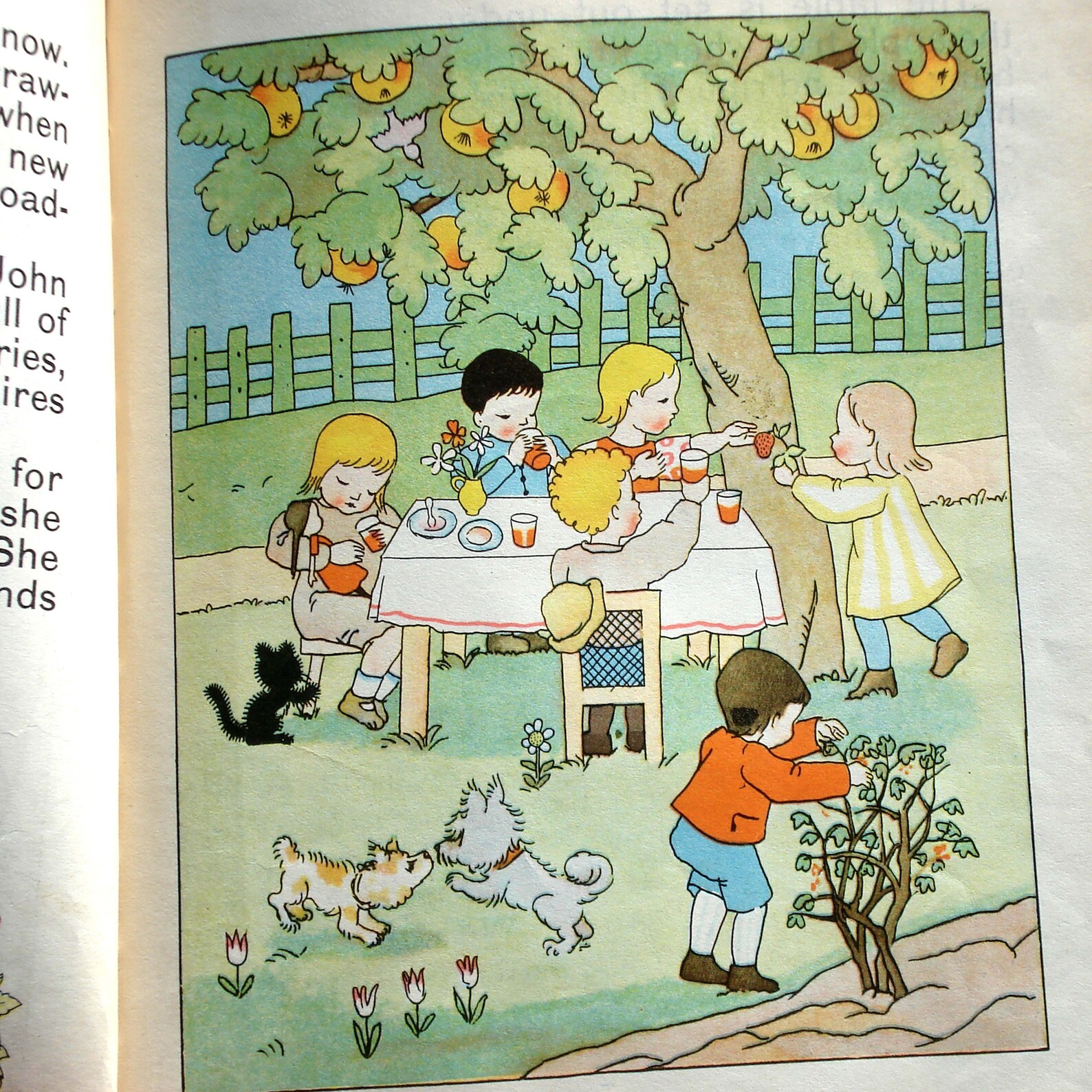Vintage Red Children's Book, Two Stories- the Little Gardeners and the ...