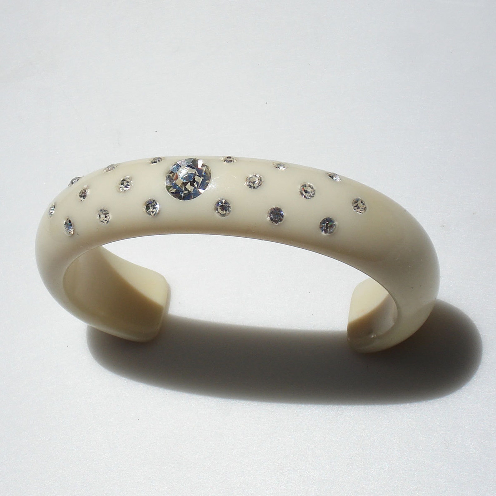 Vintage Lucite Cuff Bracelet With Brilliant Stones French - Etsy