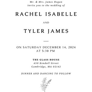 Simple Wedding Invitation Canva Template - Etsy