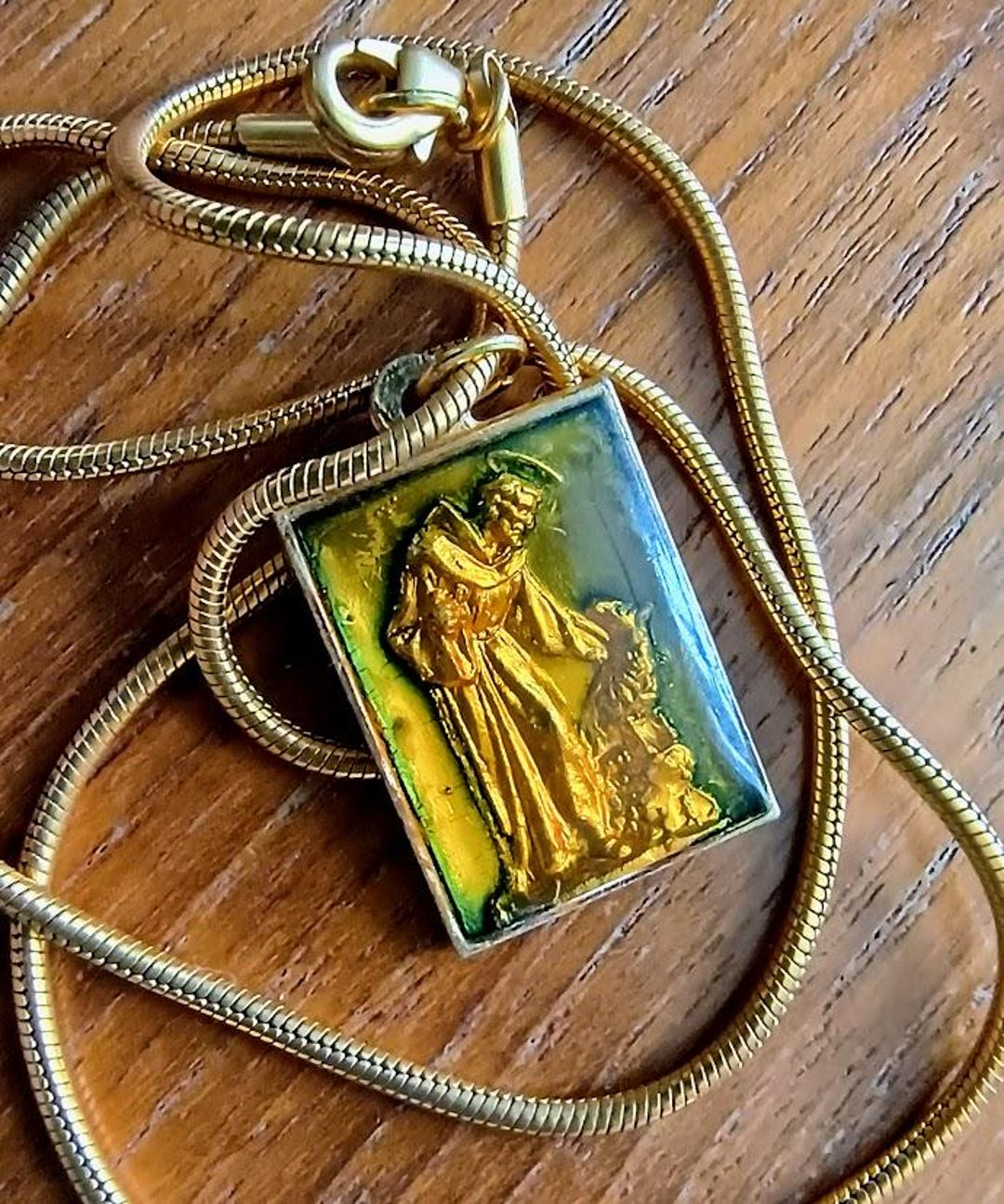 St Francis of Assisi and the Wolf of Gubbio--vintage Devotional Medal ...
