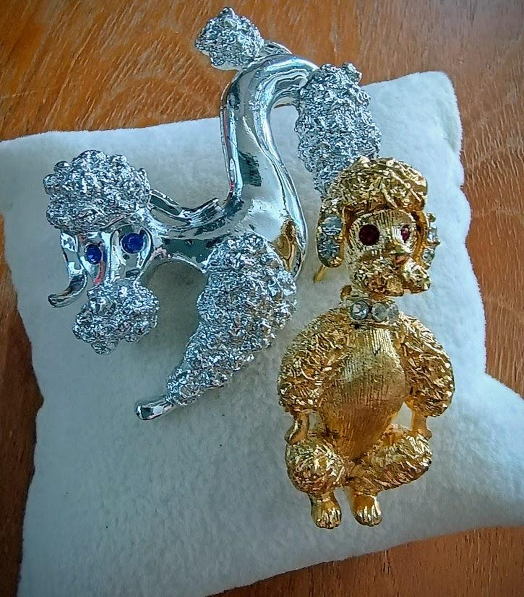 French POODLE Pins Vintage SET OF 2: --goldtone and Silvertone French ...
