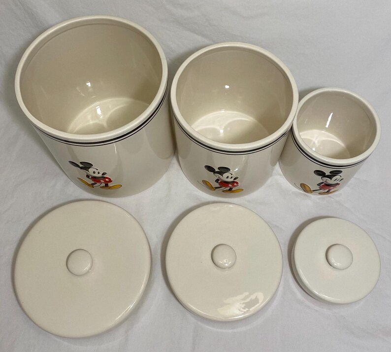 Disney Mickey Mouse 3 Piece Canister Set/cookie Jar Mickey & Friends ...