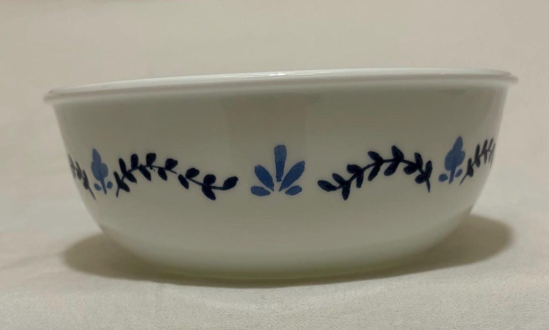 Corelle Vitrelle Portofino Soup Bowl Blue Floral Design 16oz VINTAGE ...