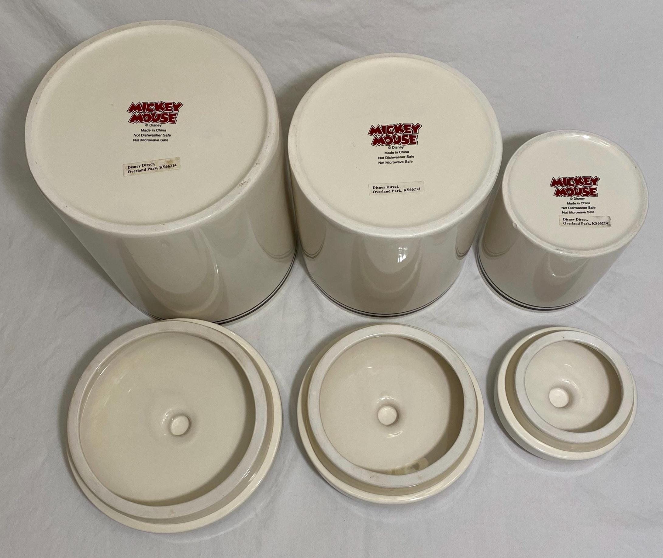 Disney Mickey Mouse 3 Piece Canister Set/cookie Jar Mickey & Friends ...
