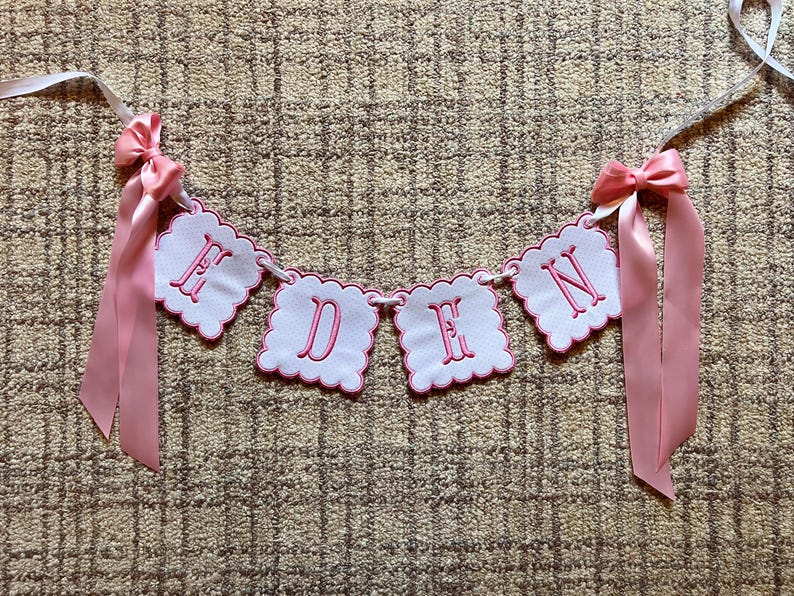 Custom Embroidered Baby Name Banner - Etsy