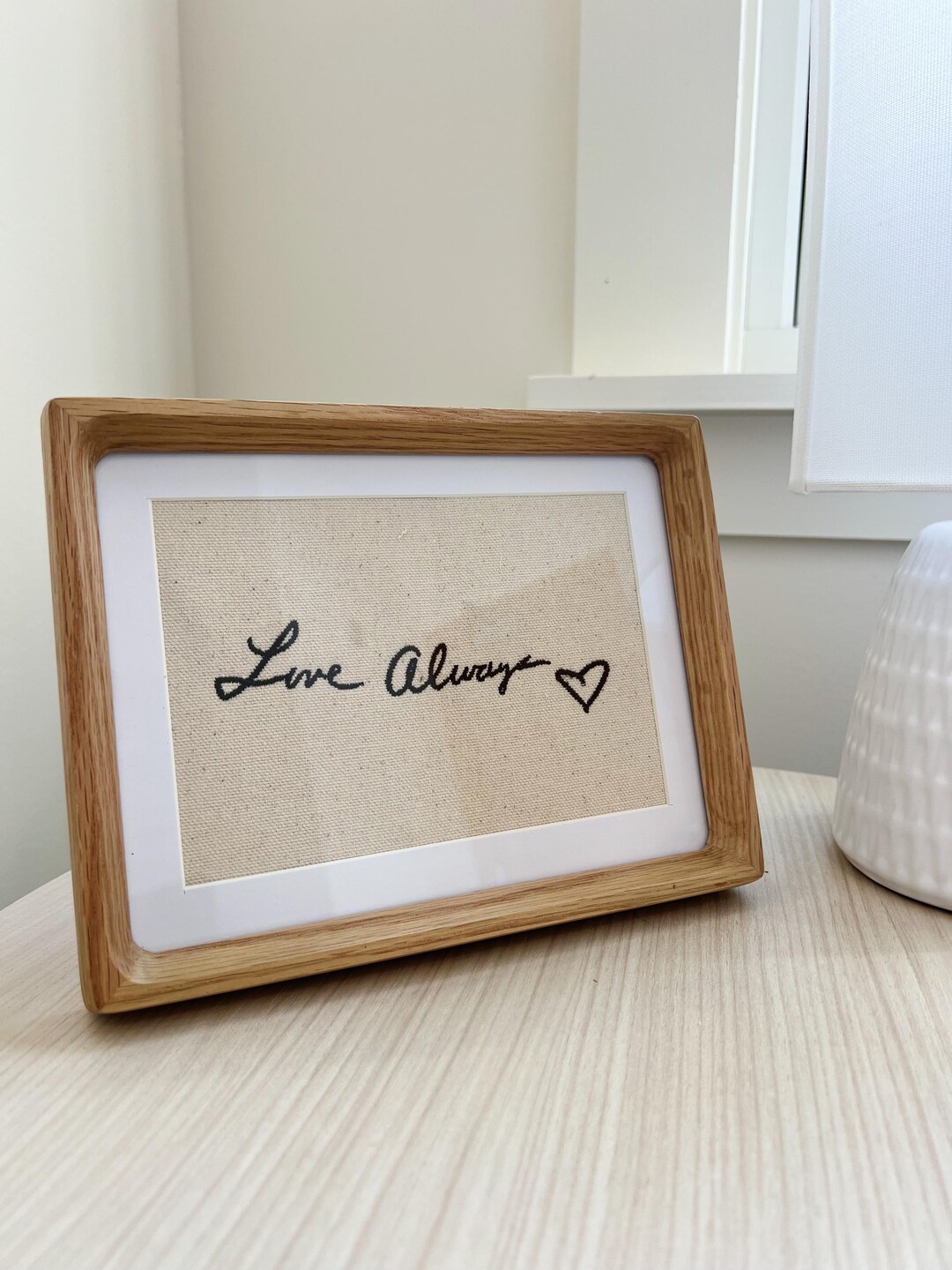 Custom Embroidered Handwritten Note on Canvas | Personalized ...
