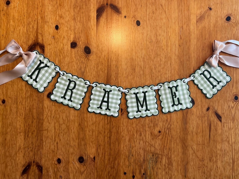 Custom Embroidered Baby Name Banner - Etsy