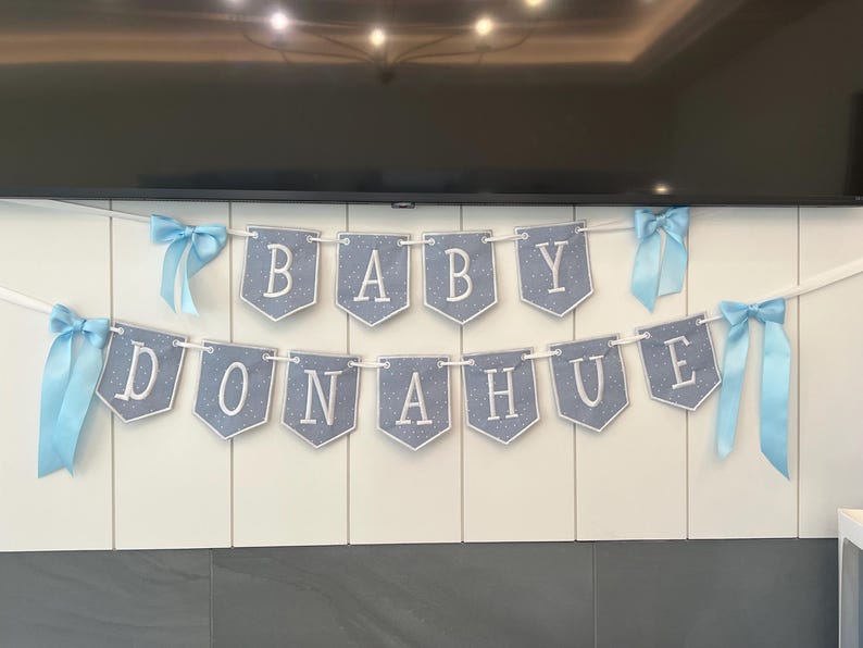 Custom Embroidered Baby Name Banner - Etsy
