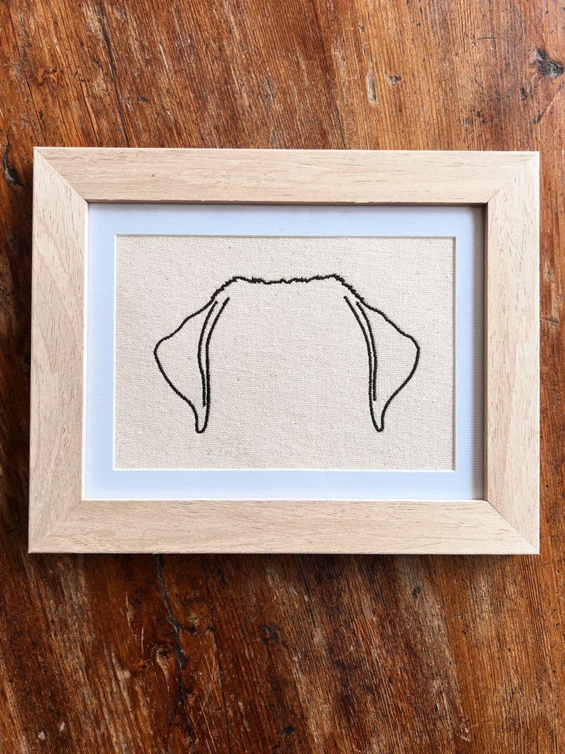 Custom Embroidered Dog Portrait Outline on Canvas | Pet Memorial Gift ...