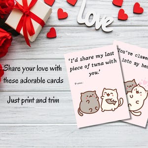 Printable Cat-themed Valentine Cards - Etsy