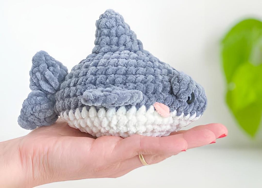 Baby Shark Crochet Pattern PDF – Low Sew Amigurumi Shark Plush – Easy ...