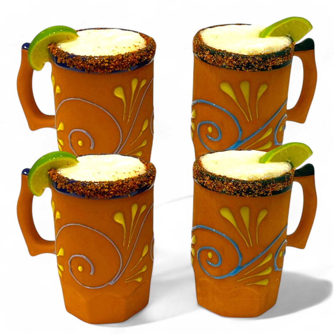 Juego De 4 Tarros de Cerveza de Barro Artesanales Hecho en México ...