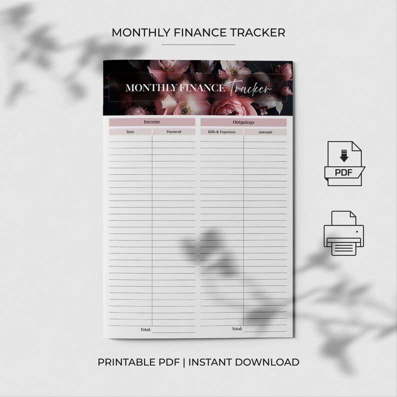 Monthly Finance Tracker, Digital Planner, Savings Planner, Budget ...