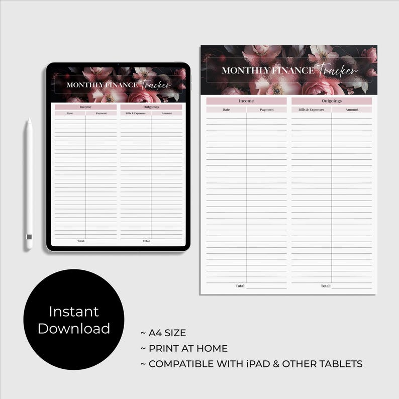 Monthly Finance Tracker, Digital Planner, Savings Planner, Budget ...