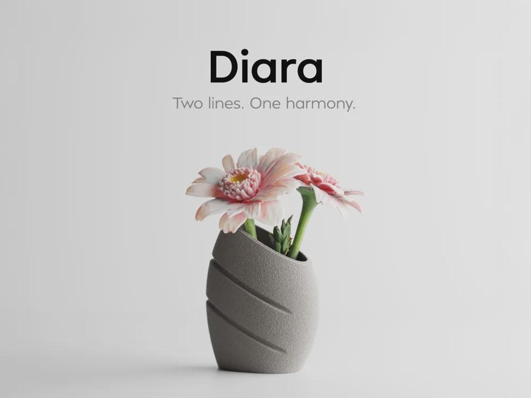 Geometric 3D Printed Planter | Diara Design | Modern Minimalist Vase ...