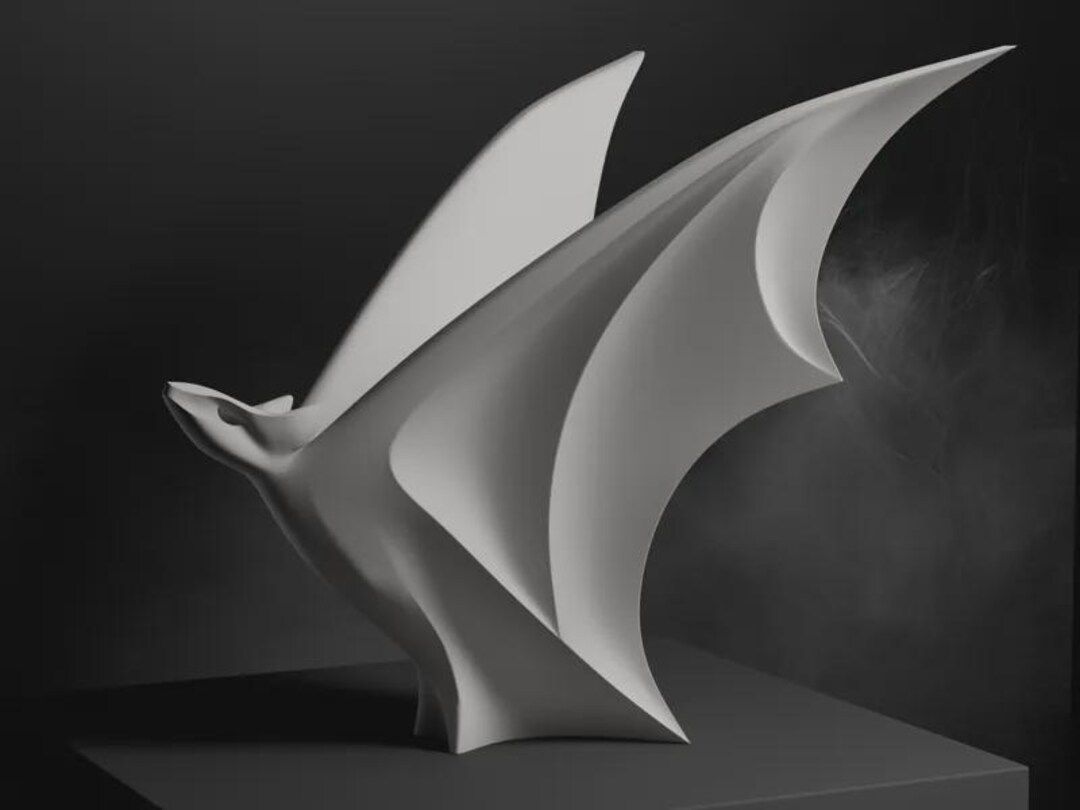 Sleek Modern Bat Table Sculpture | Unique Animal Figure | Minimalist ...
