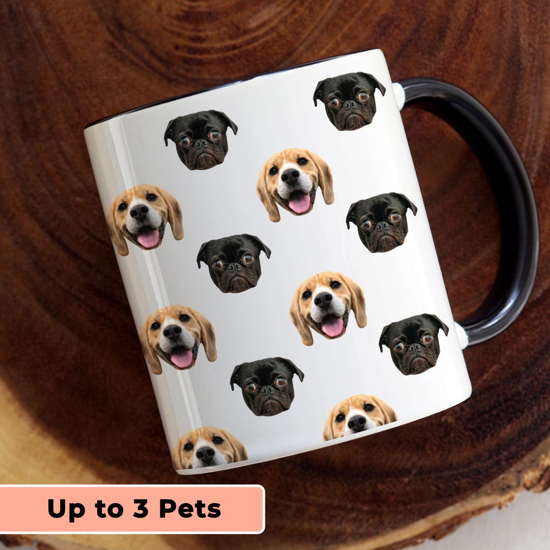 Custom Dog Face Mug With Dog Face Photo Gift Dog Lover Coffee Mug ...